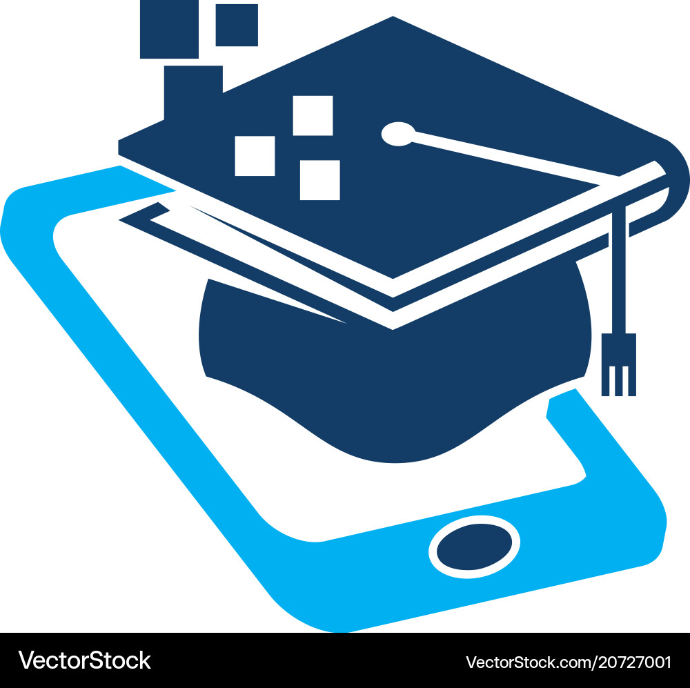 Mobile learning logo design template Royalty Free Vector