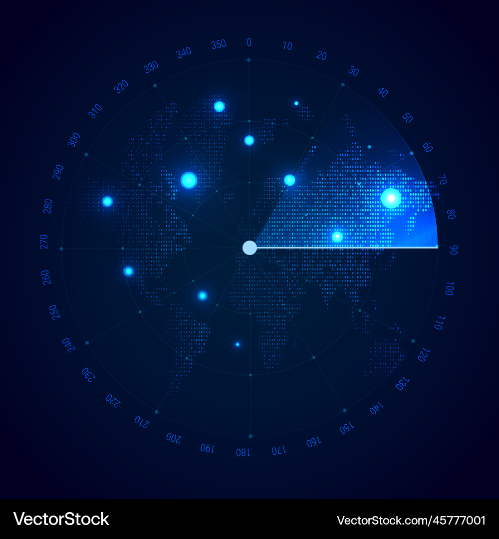 Radar screen background sonar Royalty Free Vector Image
