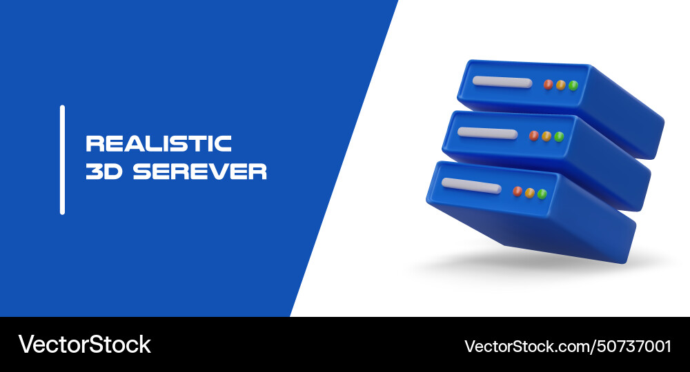 Realistic dedicated server advertising color Vector Image