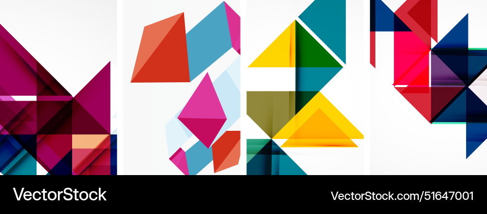 Set of abstract random triangle composition Vector Image