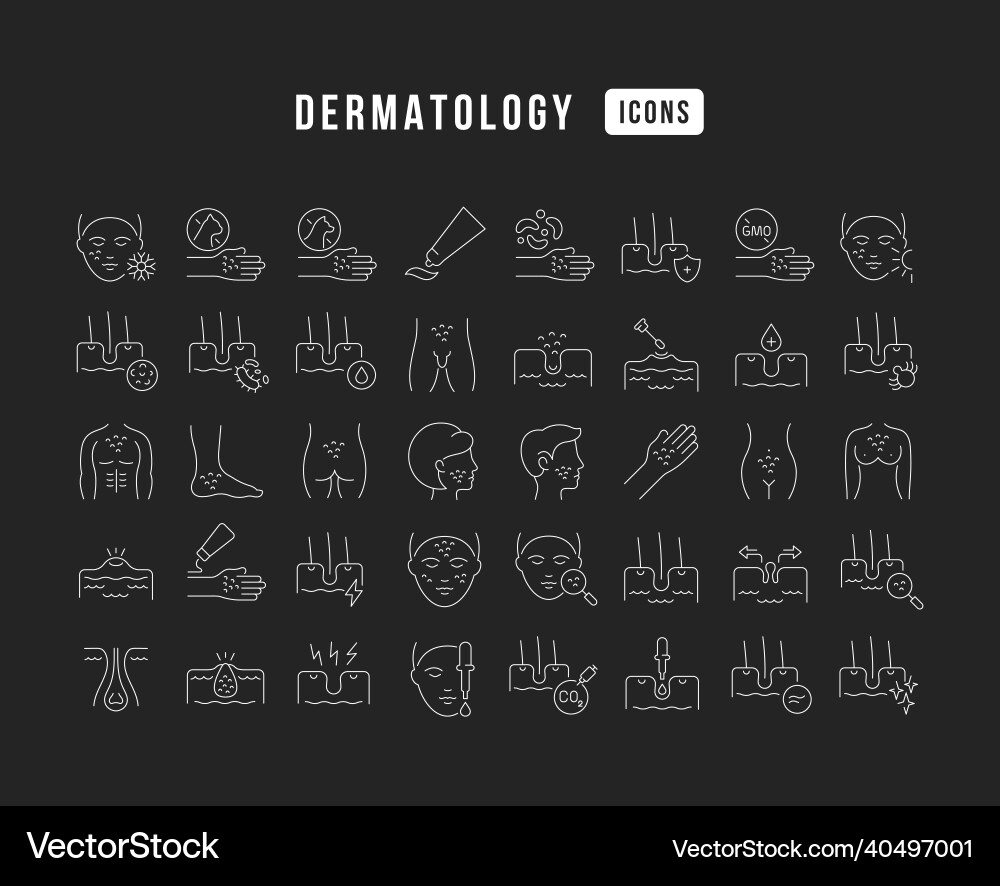 Set of linear icons dermatology Royalty Free Vector Image