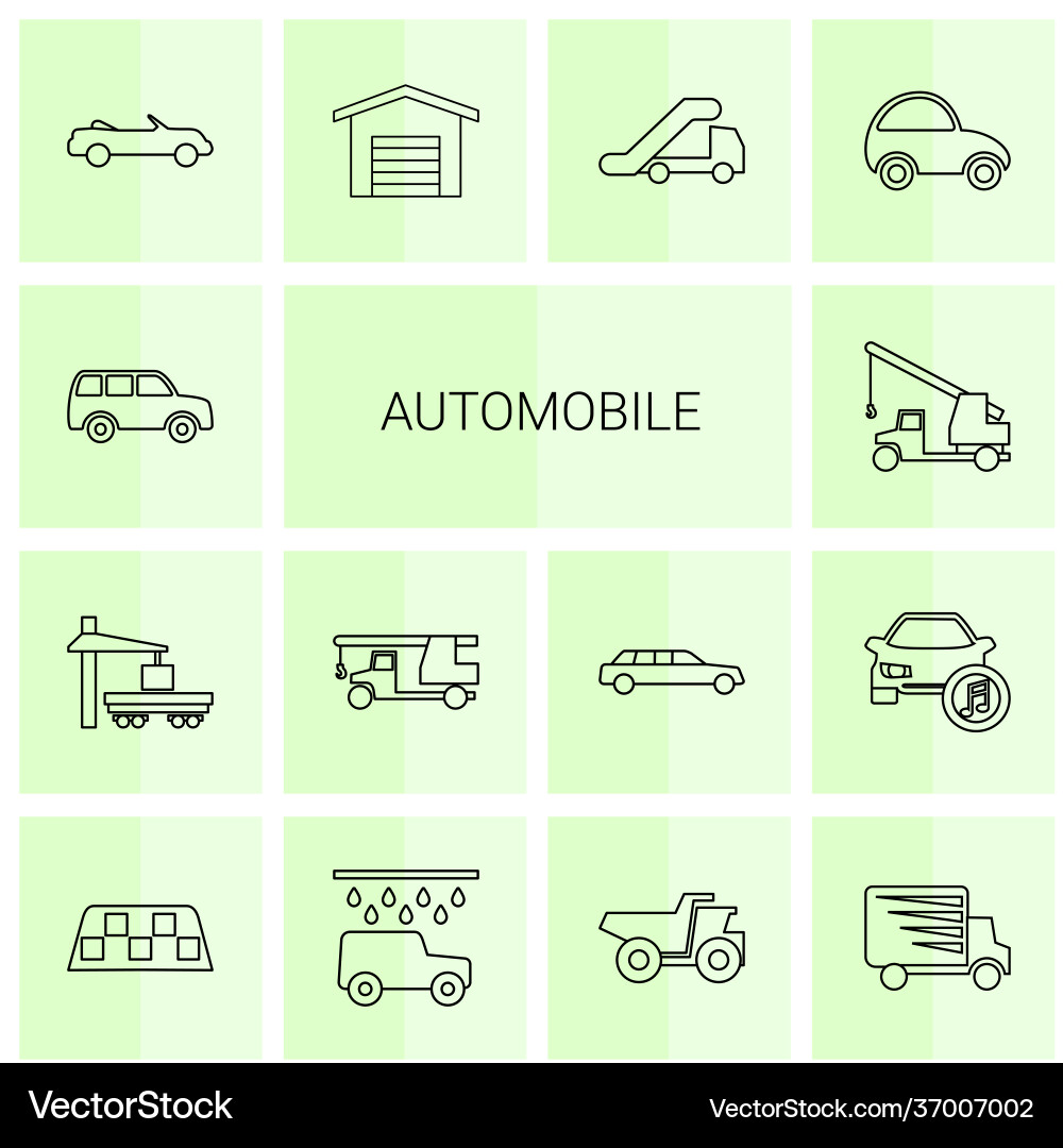 14 automobile icons Royalty Free Vector Image - VectorStock