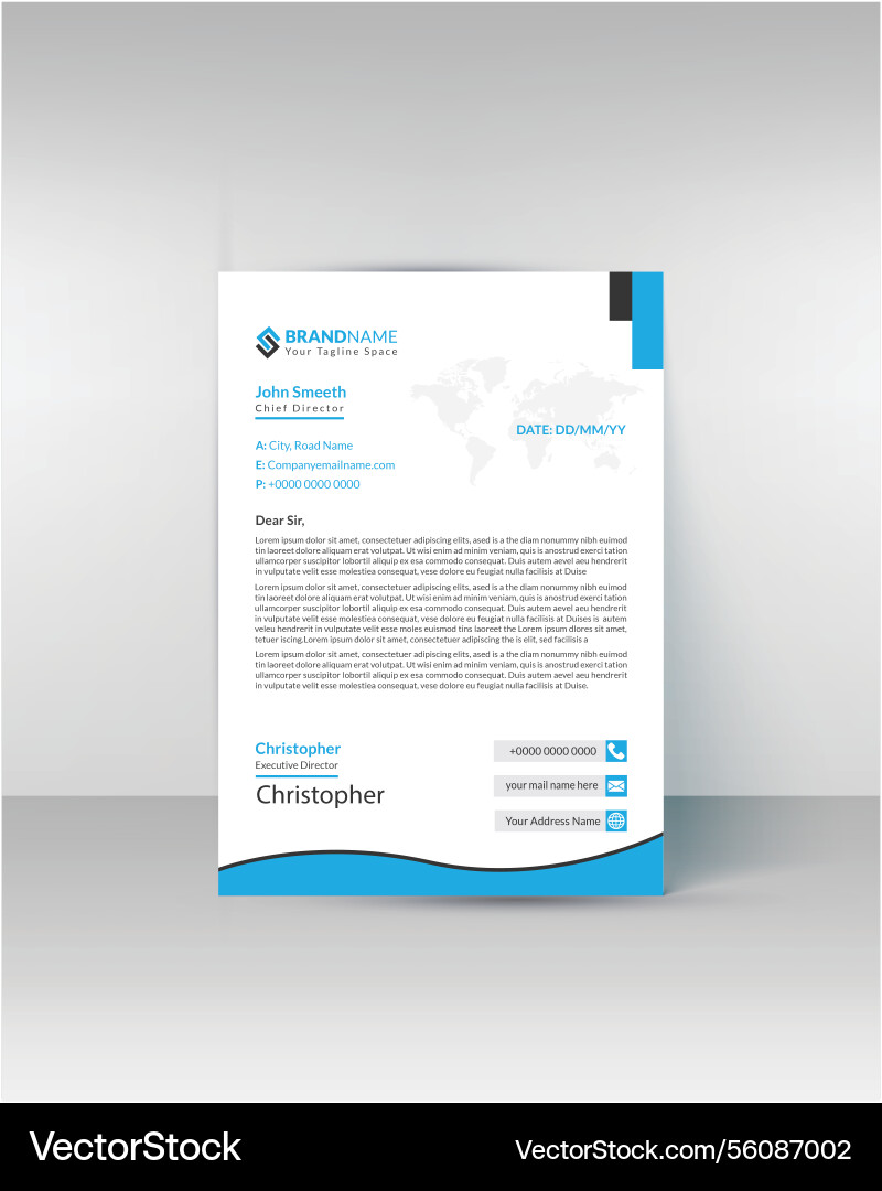 A4 paper size letterhead design Royalty Free Vector Image