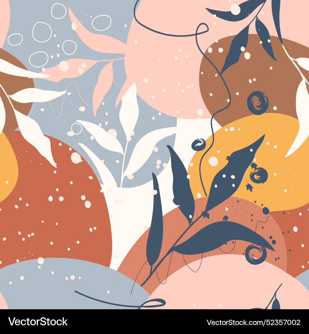 Abstract seamless pattern with hand drawn flowers Vector Image