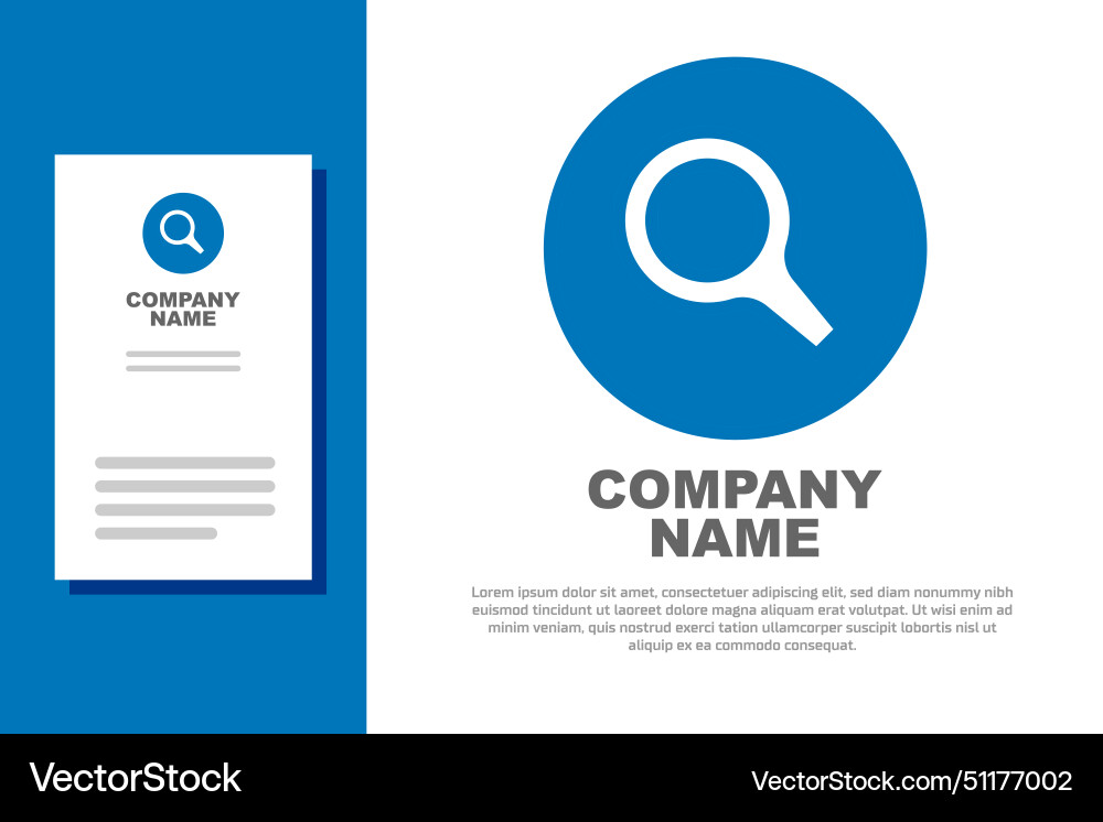 Blue magnifying glass icon isolated on white Vector Image