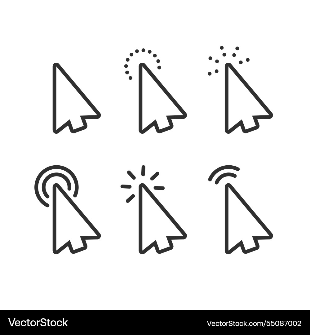 Click here cursor press tap button arrow Vector Image