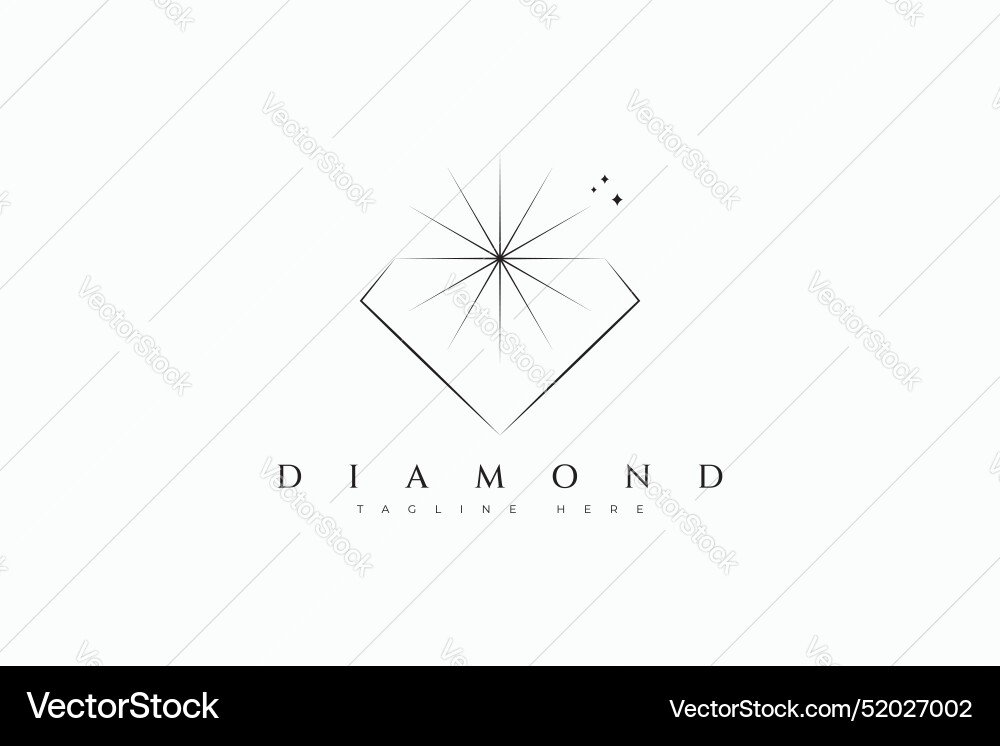 Diamond and light sun logo sacred geometric Vector Image