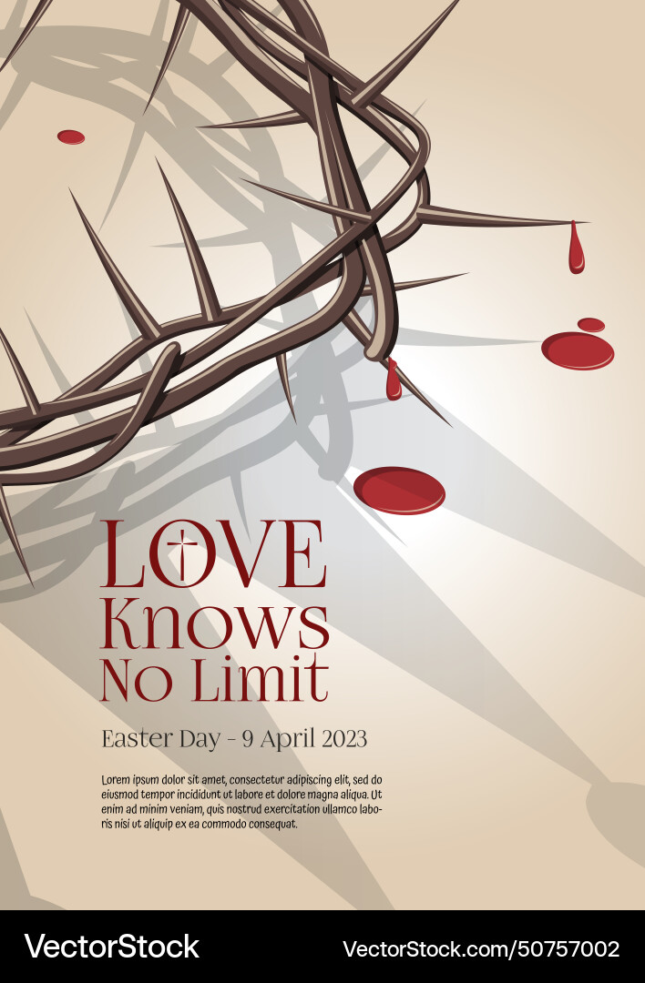 Easter day banner with crown of thorns Royalty Free Vector