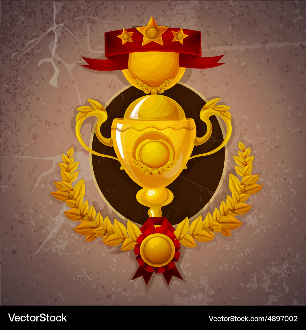 Golden trophy background Royalty Free Vector Image