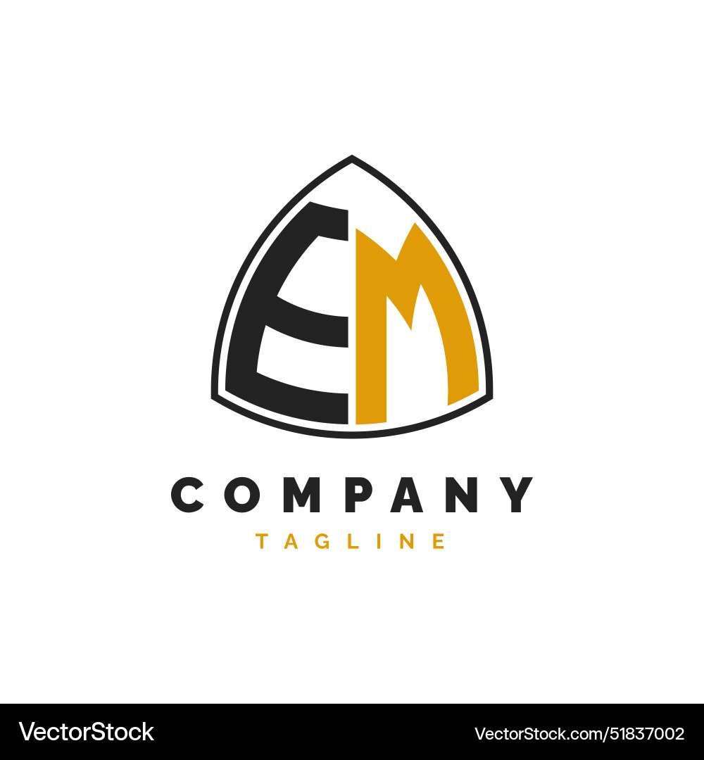 Initial letter em logo design alphabet Royalty Free Vector