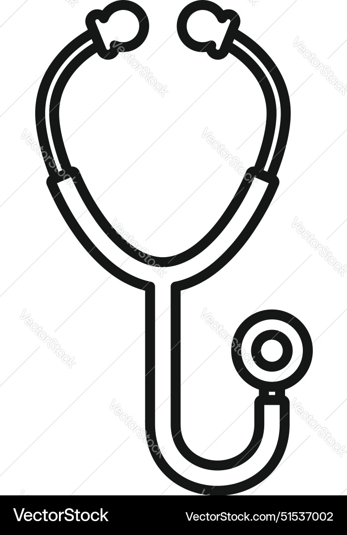 Line drawing of a stethoscope representing Vector Image