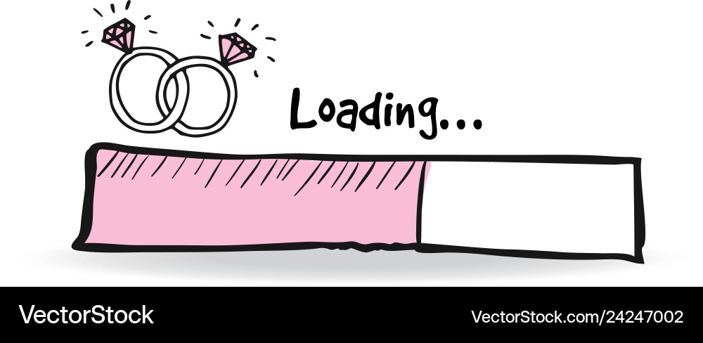 Loading bar hand drawn wedding engagement rings Vector Image