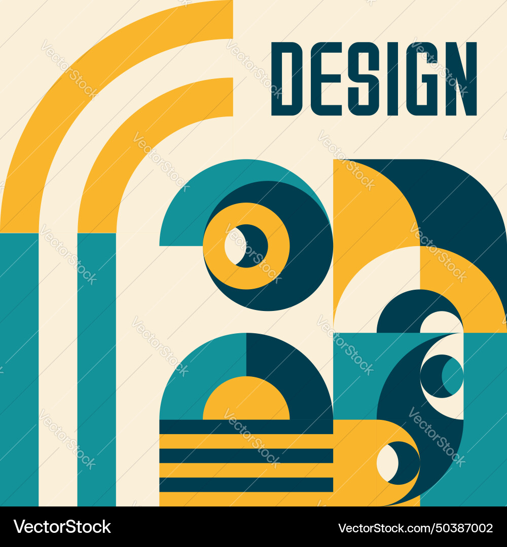 Modern abstract poster with geometric pattern Vector Image