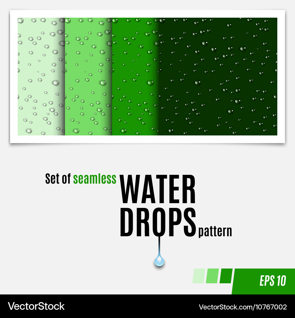 Set of water transparent drops seamless pattern Vector Image