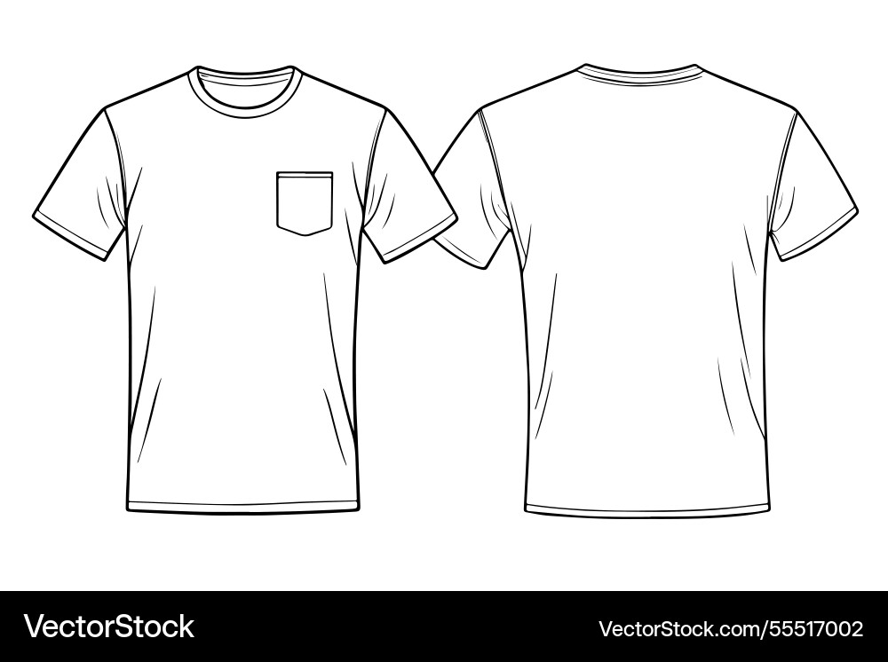 T-Shirt Mockup - Front & Back Royalty Free Vector Image