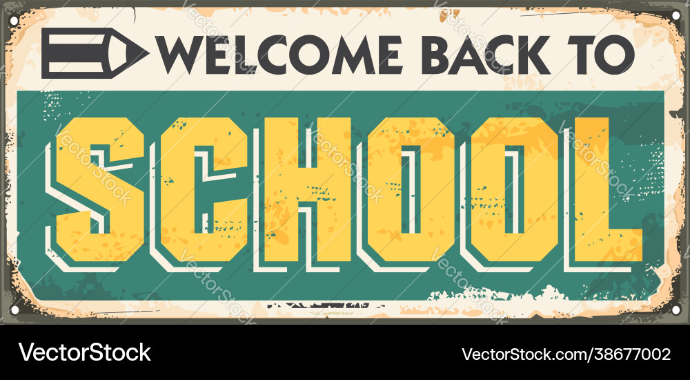 Vintage School Sign - Back to School Royalty Free Vector