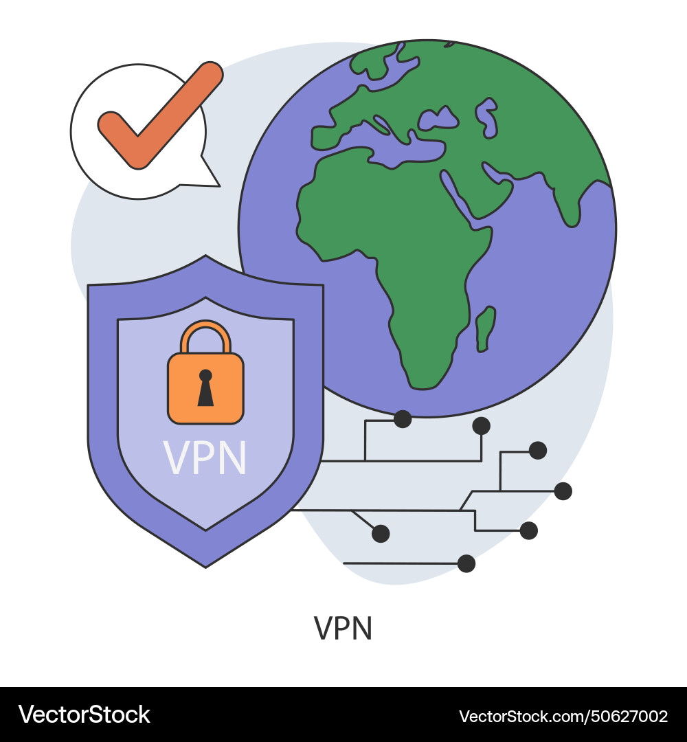 Vpn service virtual private network access Vector Image