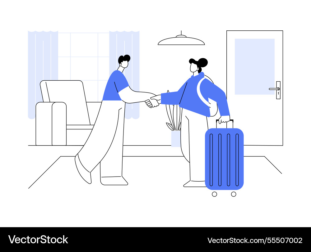 Welcoming guests isolated cartoon Royalty Free Vector Image