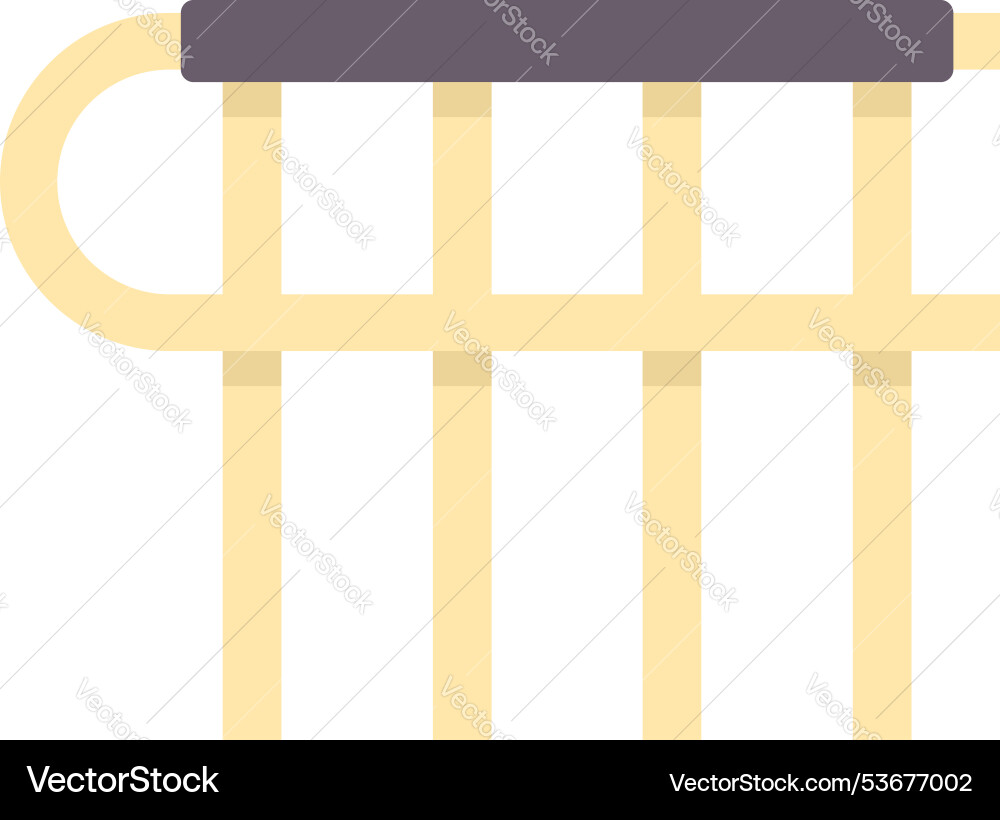 Yellow stair railing with rounded handrail Vector Image