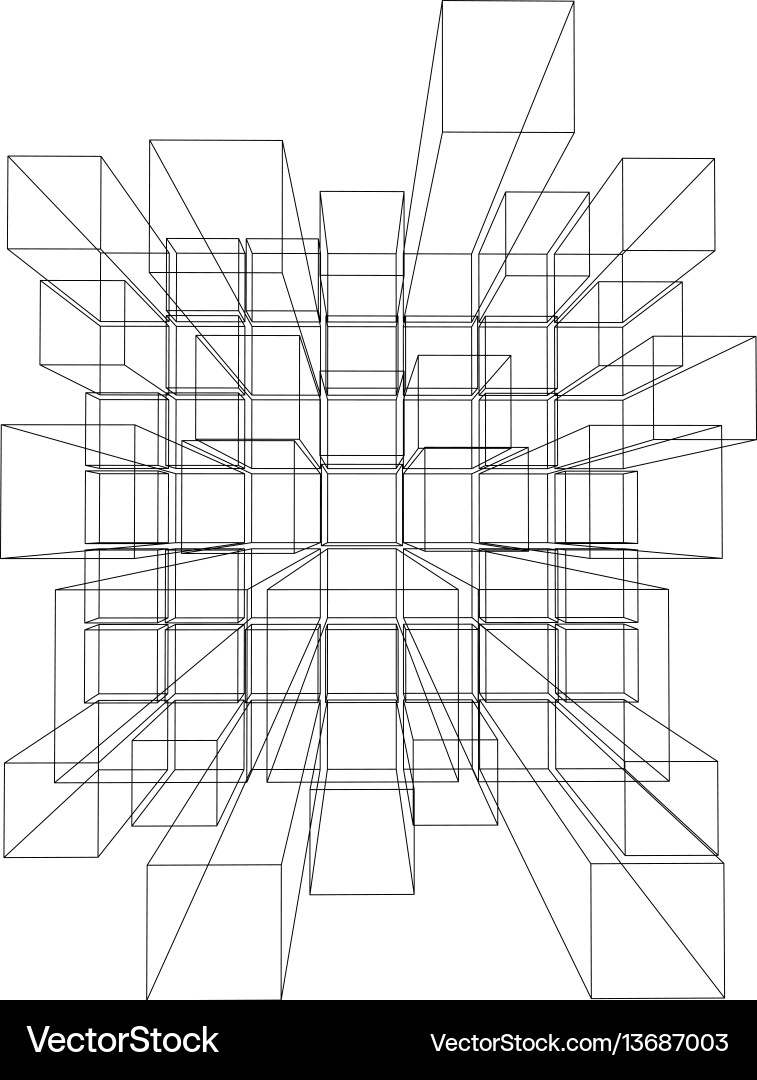 3d cubes Royalty Free Vector Image - VectorStock