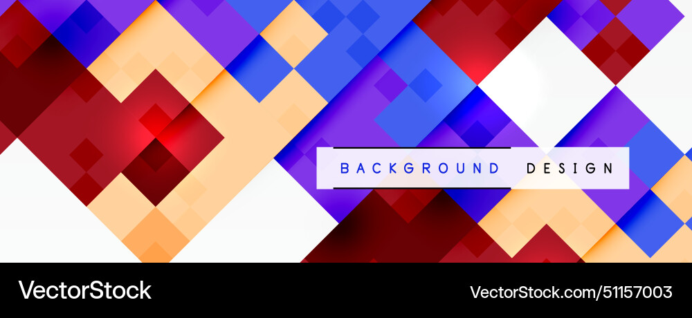 A colorful background with squares and the words Vector Image
