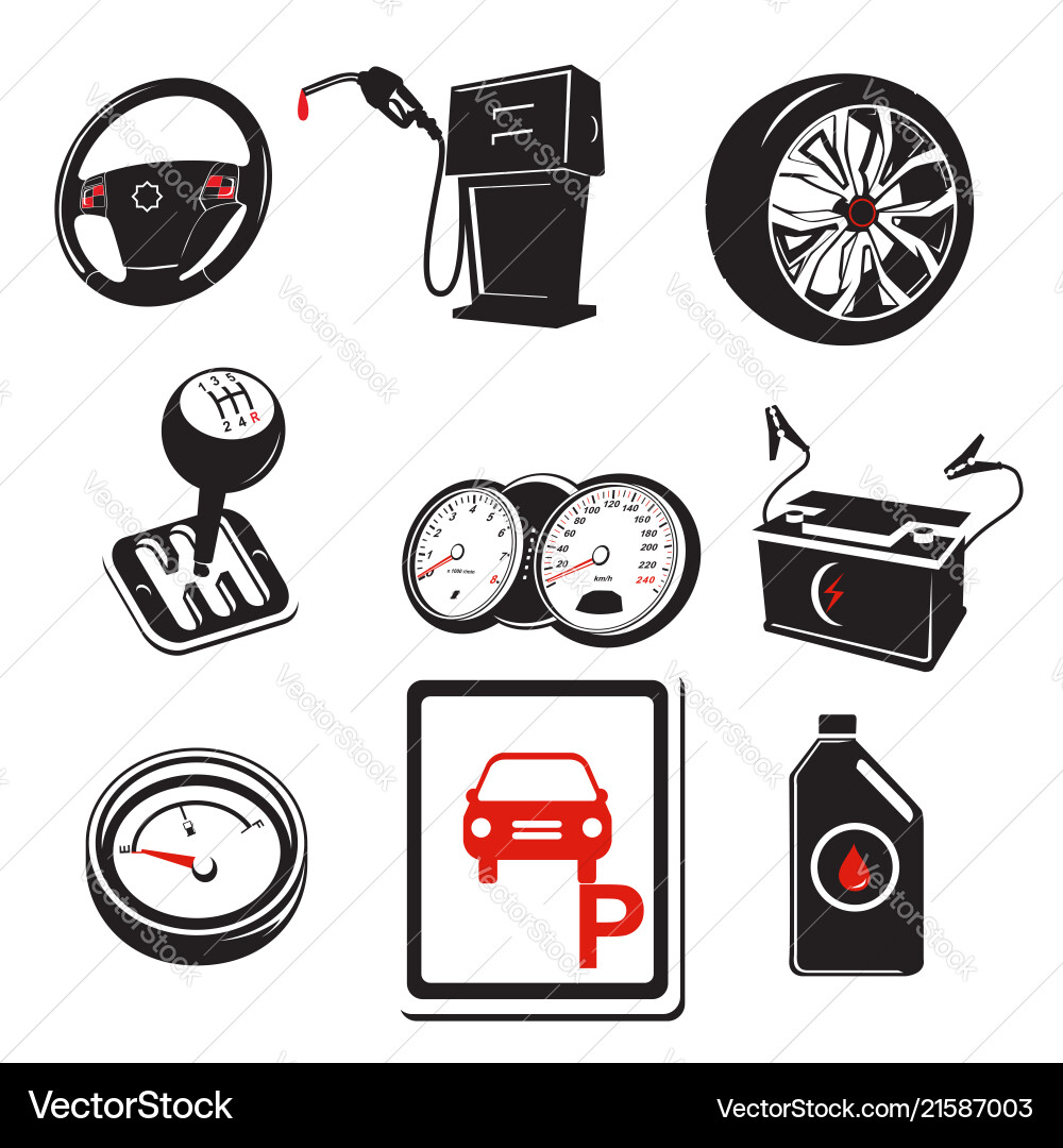 Auto icons Royalty Free Vector Image - VectorStock