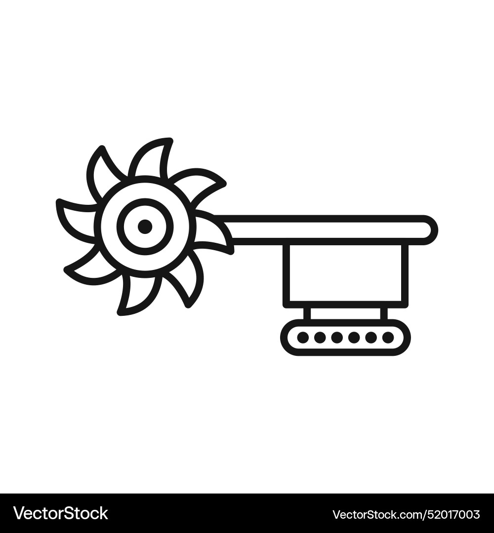 Bucket wheel excavator icon black line art Vector Image
