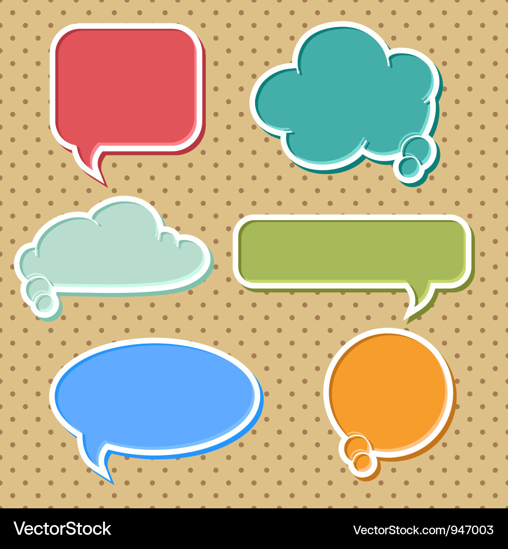 Colorful speech bubbles set Royalty Free Vector Image