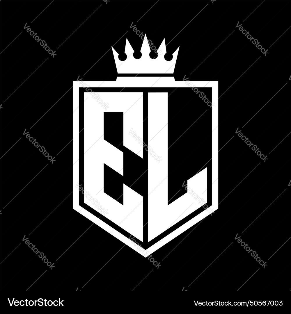 El logo monogram bold shield geometric shape Vector Image