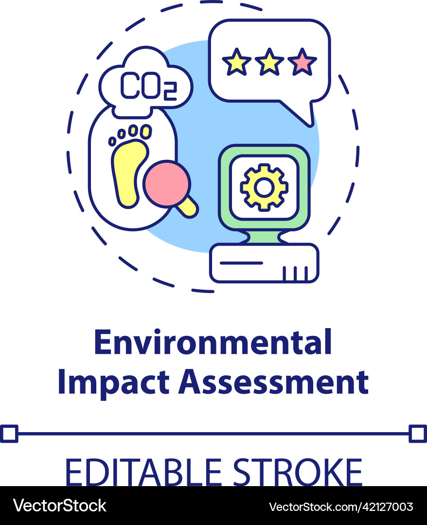 Environmental impact assessment concept icon Vector Image