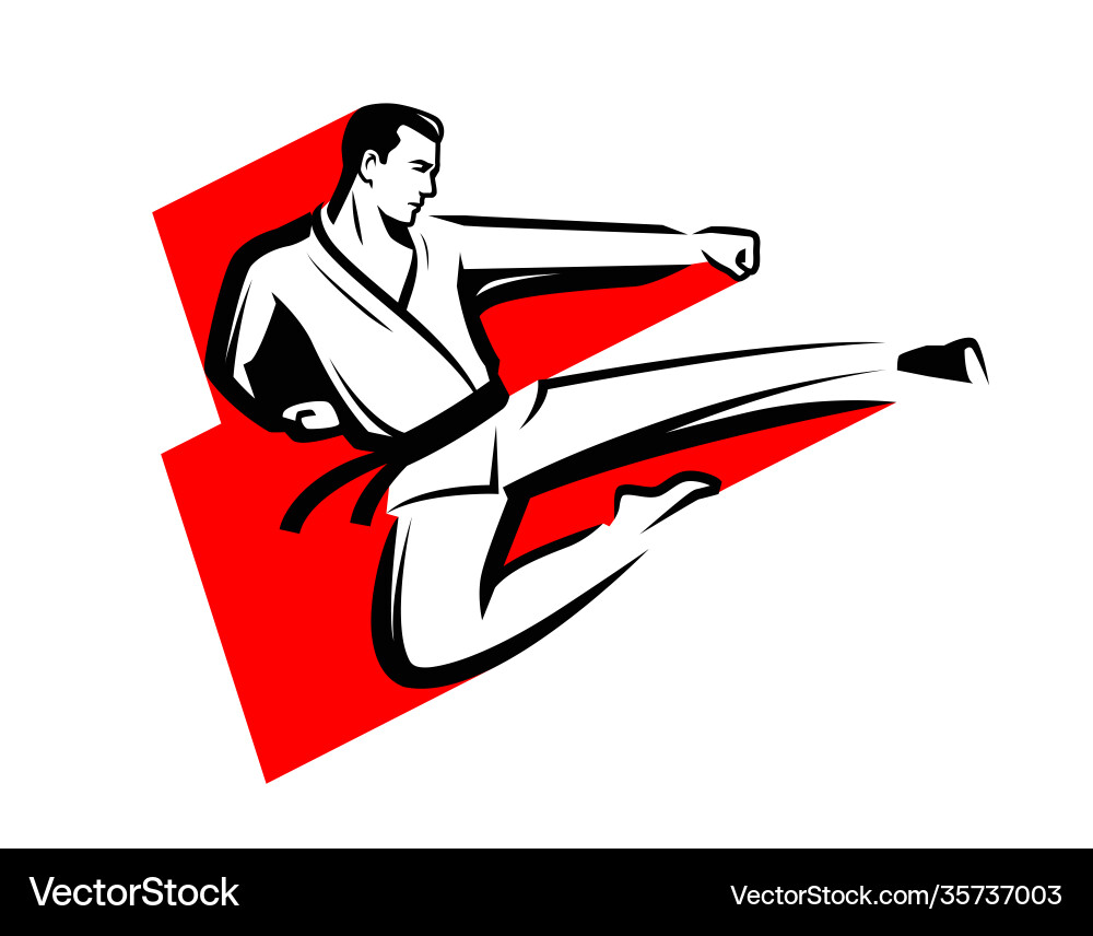 Karate logo martial and fighting kick symbol Vector Image
