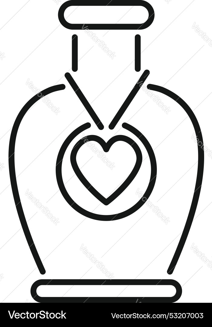 Love potion with heart pendant hanging on bottle Vector Image