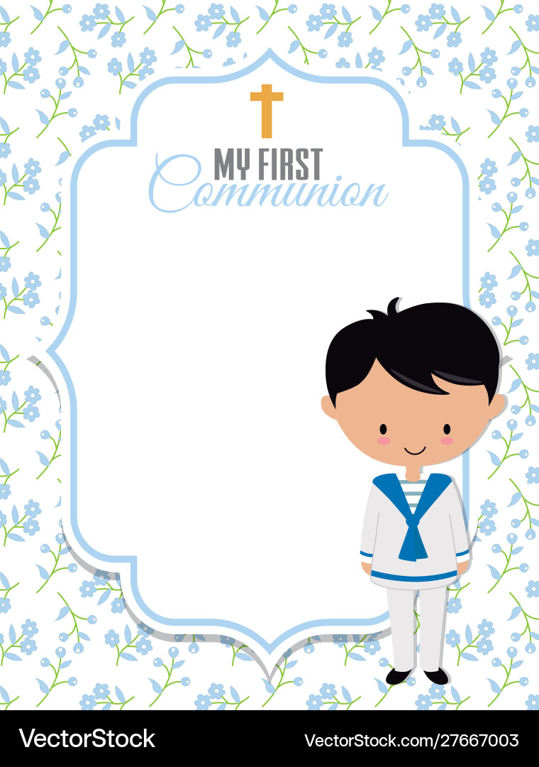 My first communion card Royalty Free Vector Image