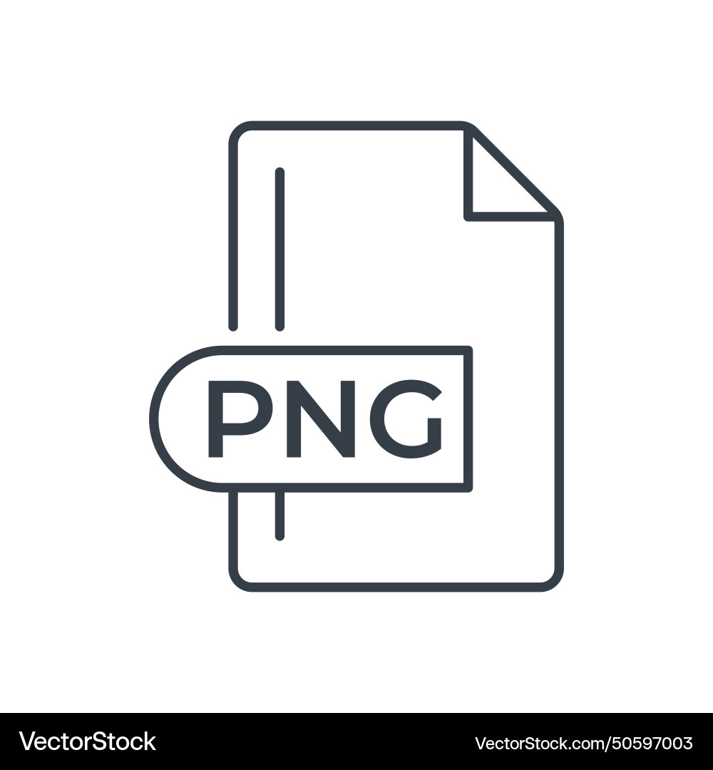 Png file format icon extension line Royalty Free Vector