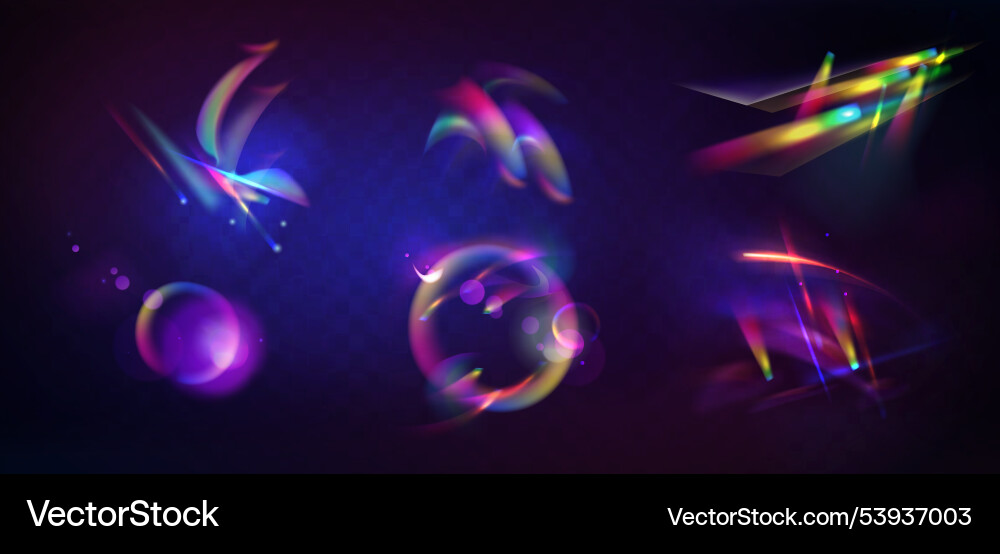 Rainbow colored flare effect Royalty Free Vector Image