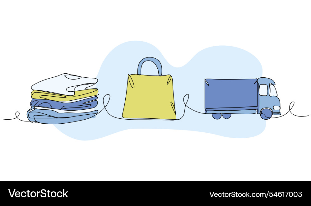 Set of laundry elements cloth paper bag Royalty Free Vector