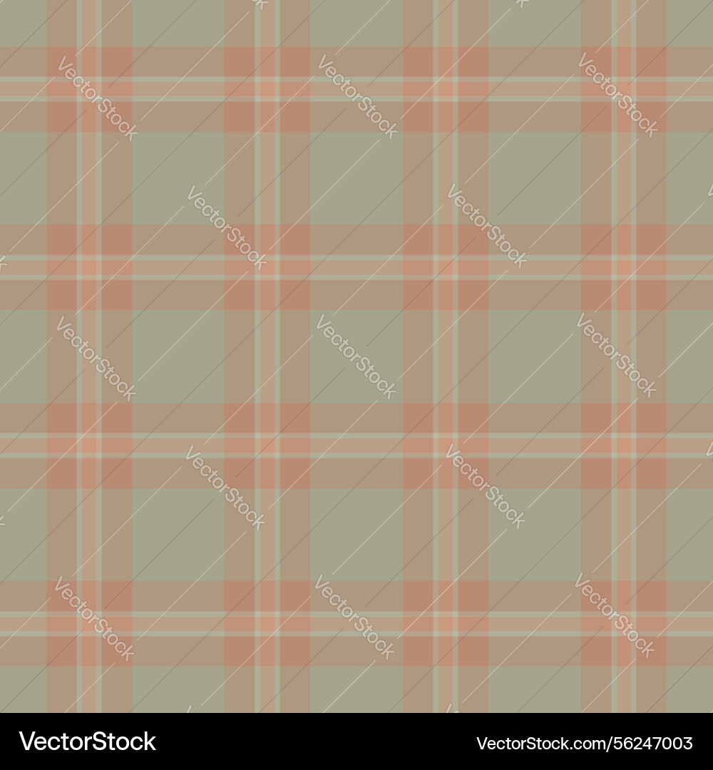 Subtle peach and sage green plaid pattern perfect Vector Image
