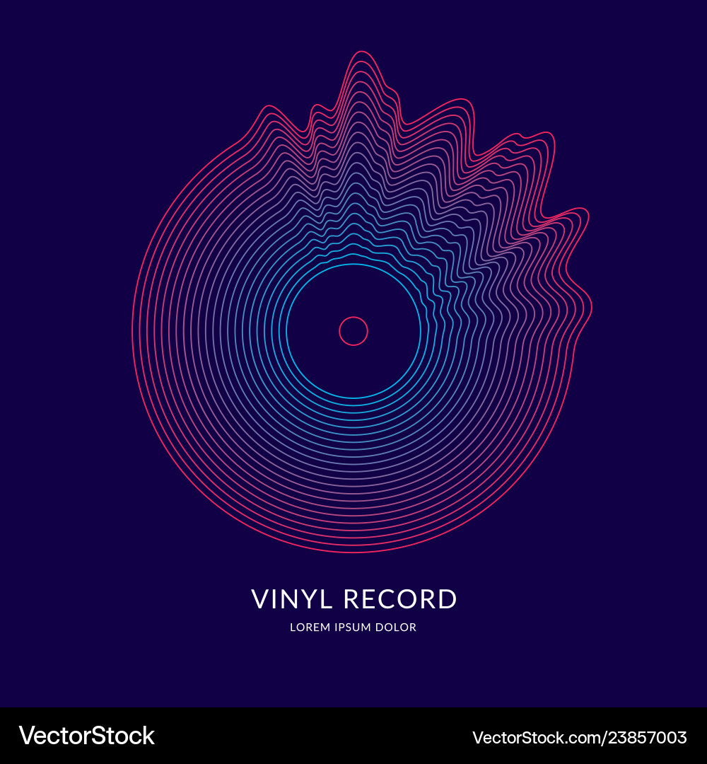 Vinyl record music on dark Royalty Free Vector Image
