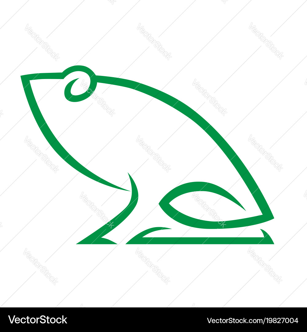 Abstract frog symbol icon on white Royalty Free Vector Image
