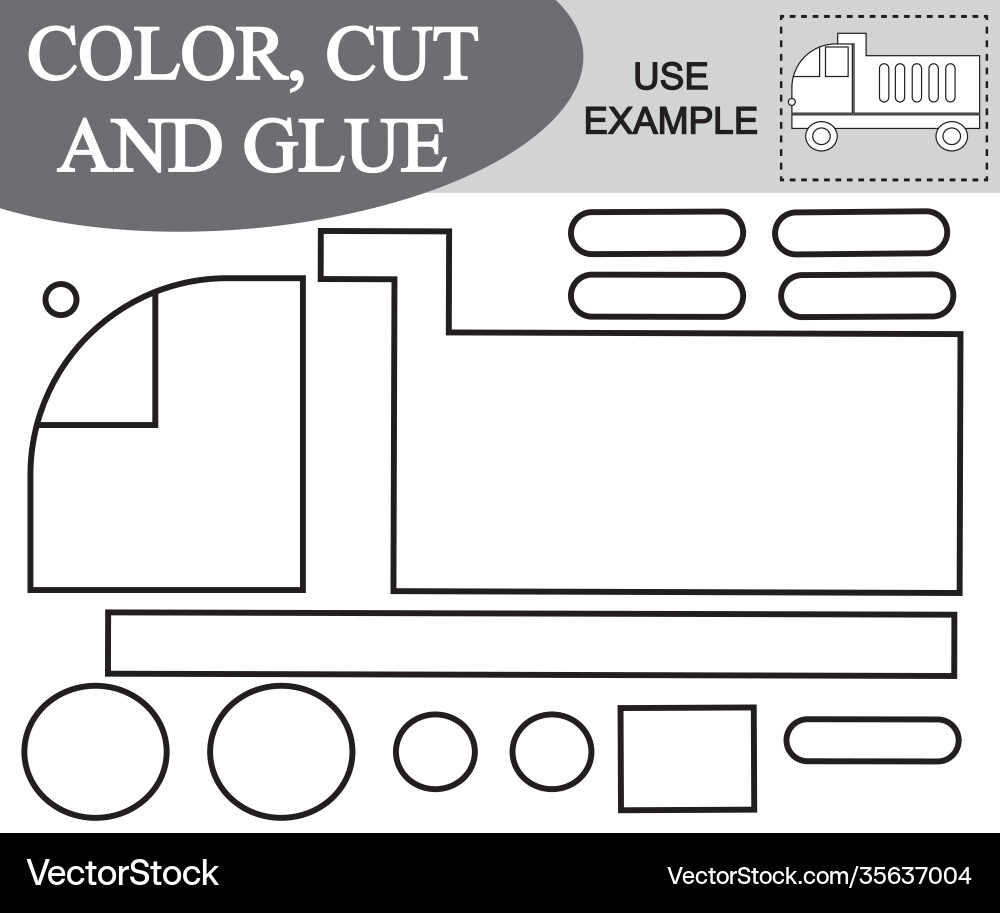 Activity for children color cut and glue image Vector Image