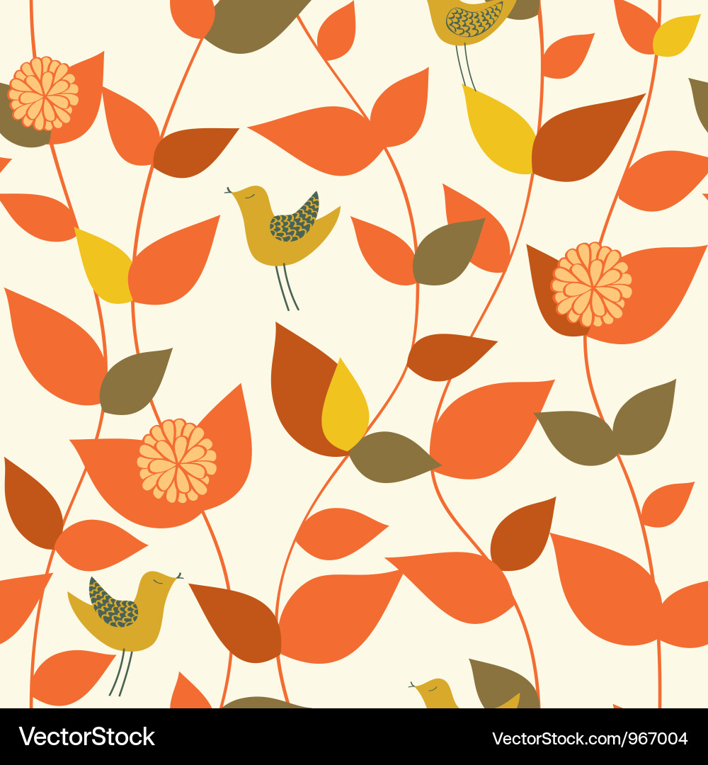 Autumn Birds Pattern – Royalty-Free Vector | VectorStock