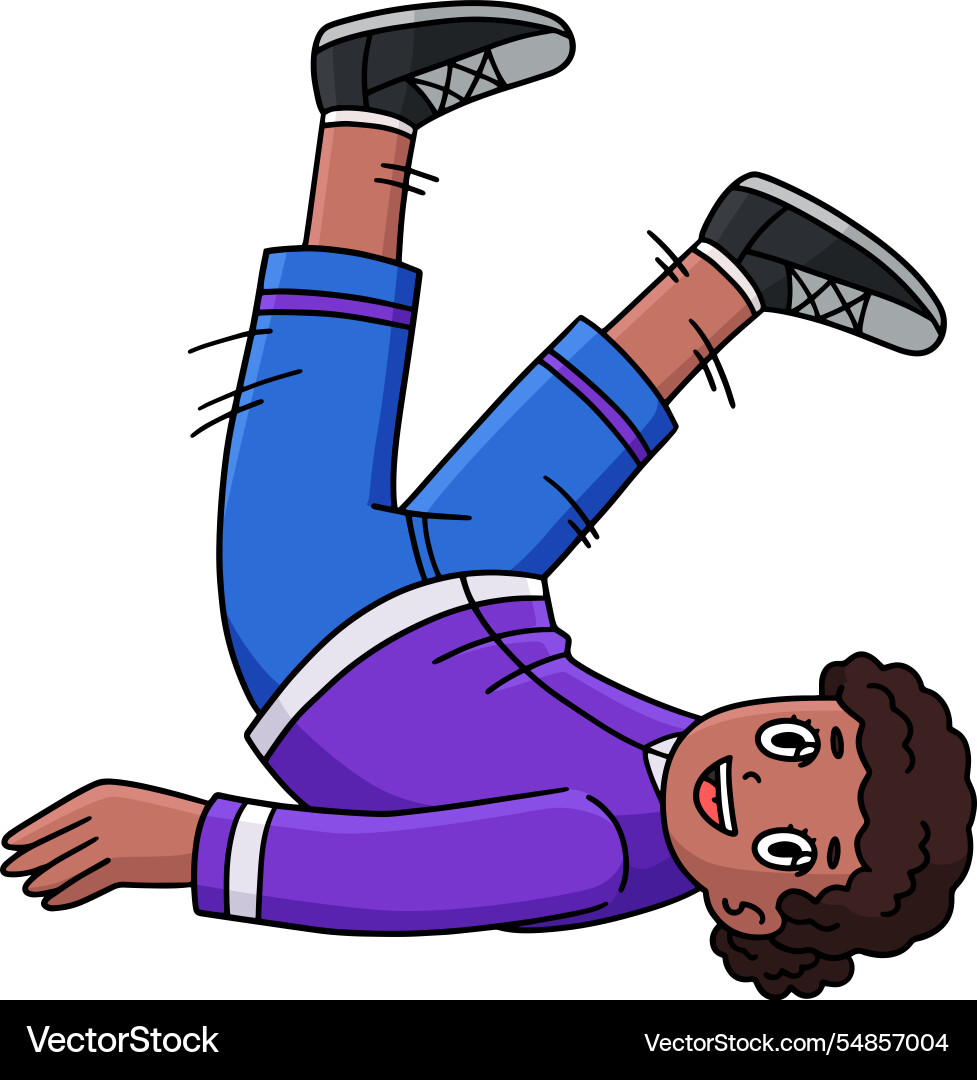 Breakdance b girl performing a back spin clipart Vector Image