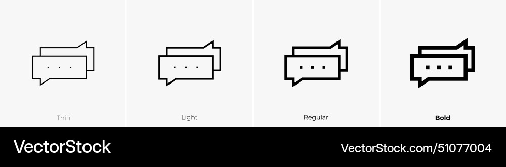 Comment icon thin light regular and bold style Vector Image