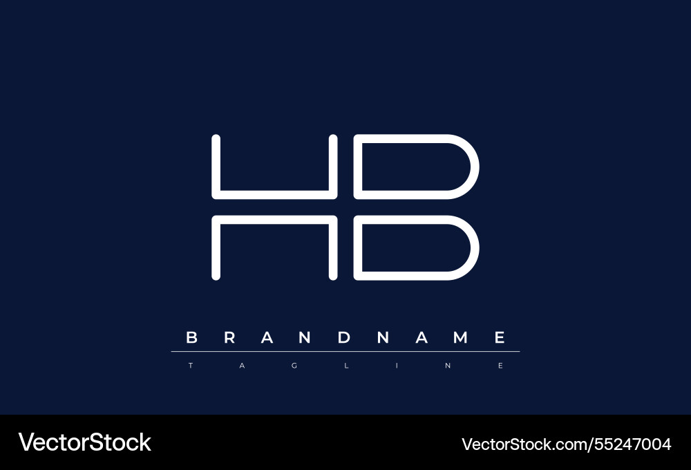 Creative hb letter initial logo image Royalty Free Vector