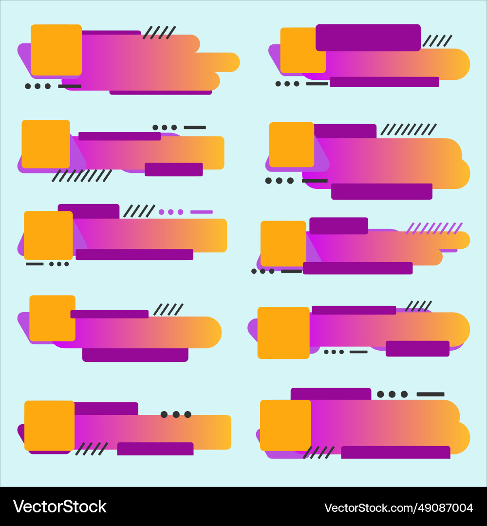 Gradient shape collection Royalty Free Vector Image