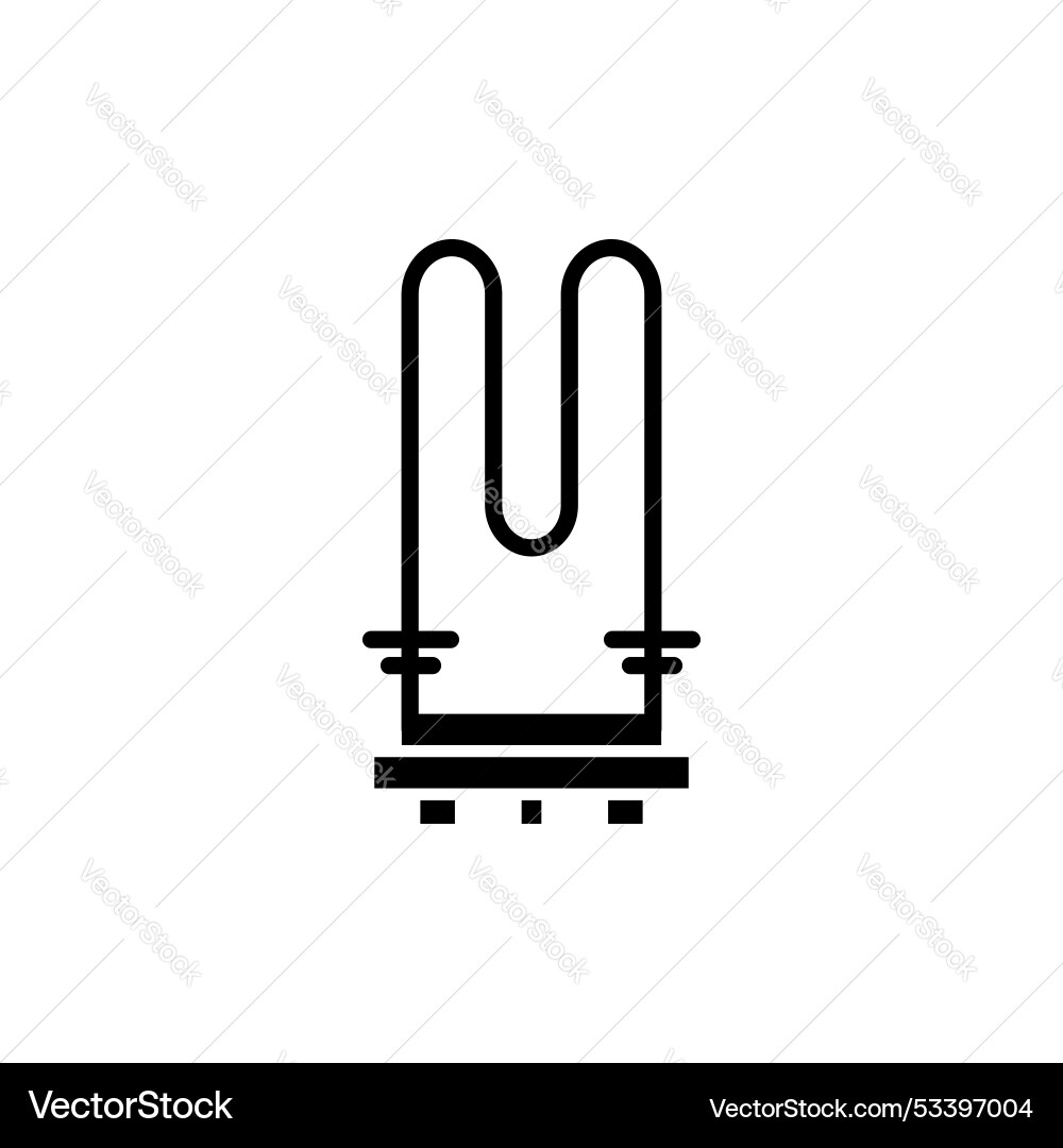 Heating element line icon isolated on white Vector Image