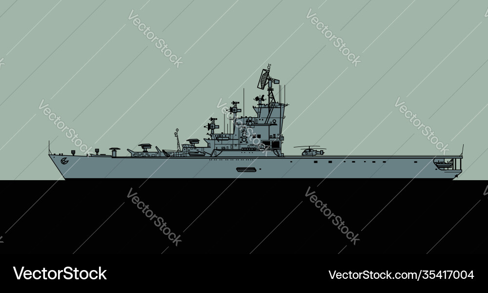 Projekt 1123 soviet aircraft carrier Royalty Free Vector