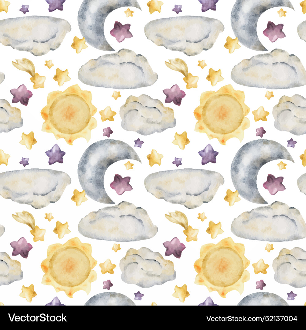 Watercolor hand drawn magical cosmos universe Vector Image