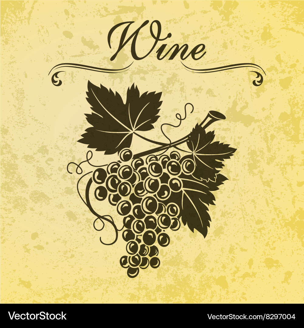 With grapes and leaves Royalty Free Vector Image
