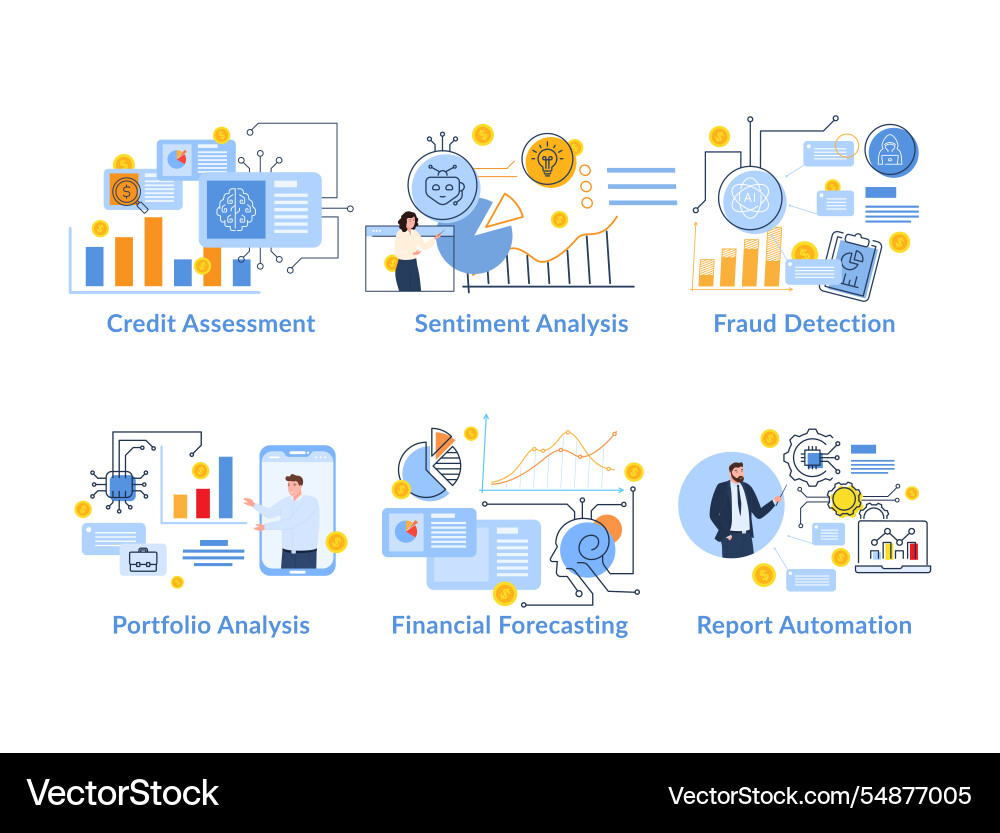 A set of covering financial analysis Royalty Free Vector